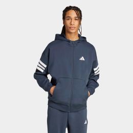 Sweatshirt adidas Sportswear "M FI 3S FZ", Herren, Gr. S, blau (aurora ink), Obermaterial: 67% Polyester, 33% Baumwolle, Sweatshirts