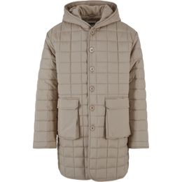 Winterjacke Urban Classics "Urban Classics Herren Polar Fleece Lined Parka", Herren, Gr. M, beige (wetsand), 100% Polyester, unifarben, Klassisch, loose fit, ohne Ausschnitt, Jacken