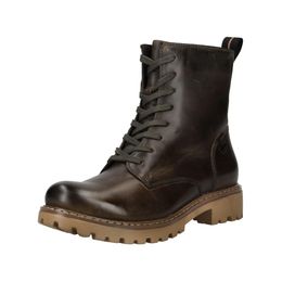 Schnürstiefelette Josef Seibel "Josef Seibel Stiefelette Leder", Damen, Gr. 37, grün (braun), Leder, Schuhe