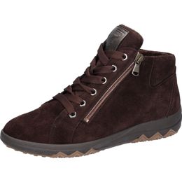 Waldläufer Sneakerboots WALDLÄUFER "H-TERESA", Damen, Gr. 6 (39), dunkelbraun, Nappaleder, Veloursleder, unifarben mit Farbeinsatz, Sportlich, Schuhe, Schnürboots, Stiefelette, Bequemschuh in Komfortweite H (= sehr weit)