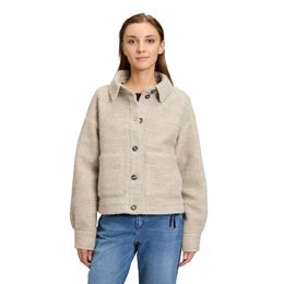 Canvasjacke Cartoon "Damen Casual-Jacke mit aufgesetzten Taschen", Damen, Gr. 44, beige (wind chime), Obermaterial: 65% Polyester, 35% Wolle. Futter: 100% Polyester., relaxed fit, Jacken