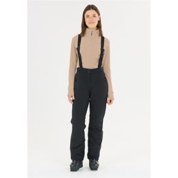 Funktionsshirt WHISTLER "Kajsa", Damen, Gr. 36, grau, 92% Polyester, 8% Elasthan, unifarben, casual, normal, hoch geschlossener Ausschnitt, Shirts, mit wärmendem Stehkragen und Halbreißverschluss