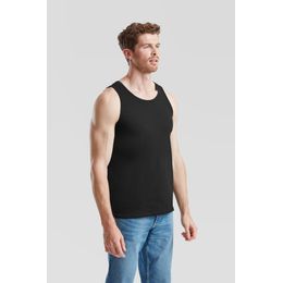 Tanktop Fruit of the Loom, Herren, Gr. L, schwarz, Single Jersey, Obermaterial: 100% Baumwolle, schmal normal, Rundhals, Tops, aus reiner Baumwolle