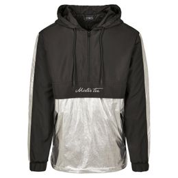 Allwetterjacke MisterTee "MisterTee Herren Reflective Mister Tee Windbreaker", Herren, Gr. L, schwarz, 100% Baumwolle, normal, Rundhals, Jacken