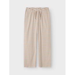 Jerseyhose name it "NKFSURAJA STRAIGHT PANT NOOS", Mädchen, Gr. 104, N-Gr, grau (mocha meringue), Web, Obermaterial: 95% Baumwolle, 5% Elasthan, gestreift, Casual, straight fit knöchellang, Hosen