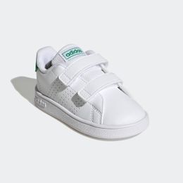 Sneaker adidas Sportswear "ADVANTAGE LIFESTYLE COURT TWO HOOK-AND-LOOP", Kinder, Gr. 25, grün (cloud weiß, grün, core schwarz), Synthetik, Schuhe, Design auf den Spuren des adidas Stan Smith