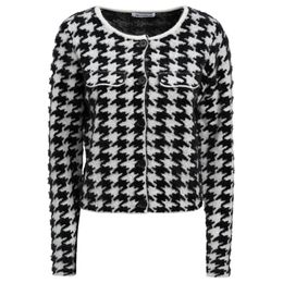 Influencer Strickjacke Damen Gr&ouml;&szlig;e L schwarz / wei&szlig;