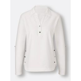 CREATION L PREMIUM Witt Damen Poloshirt Mit abgerundetem Saum, ecru, Gr&ouml;&szlig;e 40