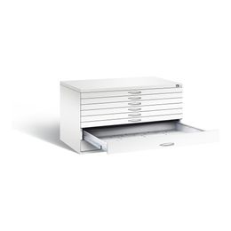 C+P Flachablageschrank Serie 7100_7200, H760xB1350xT960mm, Front Verkehrswei&szlig;, Korpus Verkehrswei&szlig; (7201-200) ; C + P M&ouml;belsysteme (7201-200|S10277)