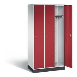 C+P Garderobenschrank Intro, H1950xB920xT490mm, Front Rubinrot, Korpus Lichtgrau (8170-301) ; C + P M&ouml;belsysteme (8170-301|S10028)