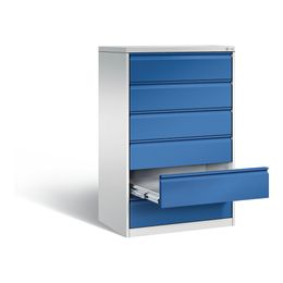 C+P Karteischrank Acurado, H1357xB787xT590mm, Front Enzianblau, Korpus Lichtgrau (12936-323) ; C + P Möbelsysteme (12936-323|S10011)
