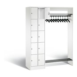 C+P Offene Garderobe Serie 8070, H1950xB1410xT480mm, Front Verkehrswei&szlig;, Korpus Verkehrswei&szlig; (80720-00) ; C + P M&ouml;belsysteme (80720-00|S10225)