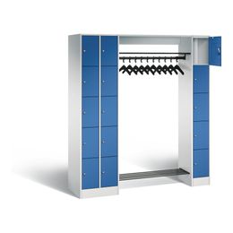 C+P Offene Garderobe Serie 8070, H1950xB2100xT480mm, Front Enzianblau, Korpus Lichtgrau (80730-00) ; C + P M&ouml;belsysteme (80730-00|S10006)