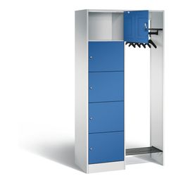 C+P Offene Garderobe Serie 8070, H1950xB960xT480mm, Front Enzianblau, Korpus Lichtgrau (82700-00) ; C + P M&ouml;belsysteme (82700-00|S10003)