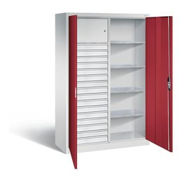 C+P Werkzeugschrank Acurado, H1950xB1200xT500mm, Front Rubinrot, Korpus Lichtgrau (8931-301) ; C + P Möbelsysteme (8931-301|S10073)