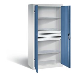 C+P Werkzeugschrank Acurado, H1950xB930xT500mm, Front Fernblau, Korpus Lichtgrau (8921-5030) ; C + P Möbelsysteme (8921-5030|S10154)