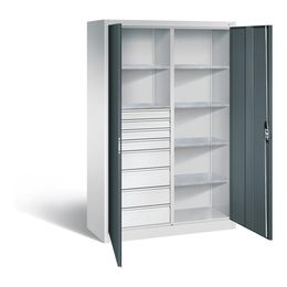 C+P Werkzeugschrank Acurado, H1950xB1200xT500mm, Front Anthrazitgrau, Korpus Lichtgrau (8931-305) ; C + P Möbelsysteme (8931-305|S10256)