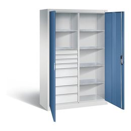 C+P Werkzeugschrank Acurado, H1950xB1200xT500mm, Front Fernblau, Korpus Lichtgrau (8931-305) ; C + P Möbelsysteme (8931-305|S10252)