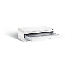 C+P Flachablageschrank Serie 7100_7200, H420xB1350xT960mm, Front Verkehrswei&szlig;, Korpus Verkehrswei&szlig; (7200-100) ; C + P M&ouml;belsysteme (7200-100|S10163)