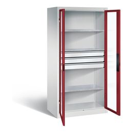 C+P Werkzeugschrank Acurado, H1950xB930xT600mm, Front Rubinrot, Korpus Lichtgrau (8922-5530) ; C + P Möbelsysteme (8922-5530|S10048)