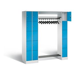 C+P Offene Garderobe Serie 8070, H1950xB2100xT480mm, Front Lichtblau, Korpus Lichtgrau (80730-00) ; C + P M&ouml;belsysteme (80730-00|S10007)