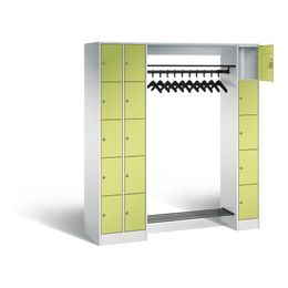 C+P Offene Garderobe Serie 8070, H1950xB2100xT480mm, Front Viridingr&uuml;n, Korpus Lichtgrau (80730-00) ; C + P M&ouml;belsysteme (80730-00|S10092)
