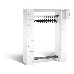 C+P Offene Garderobe Serie 8070, H1950xB1430xT480mm, Front Verkehrswei&szlig;, Korpus Verkehrswei&szlig; (80710-00) ; C + P M&ouml;belsysteme (80710-00|S10380)