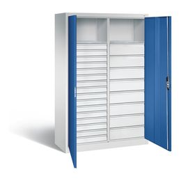 C+P Werkzeugschrank Acurado, H1950xB1200xT500mm, Front Enzianblau, Korpus Lichtgrau (8931-303) ; C + P Möbelsysteme (8931-303|S10041)