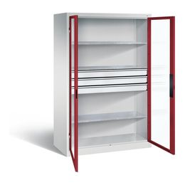 C+P Werkzeugschrank Acurado, H1950xB1200xT600mm, Front Rubinrot, Korpus Lichtgrau (8932-5530) ; C + P Möbelsysteme (8932-5530|S10054)