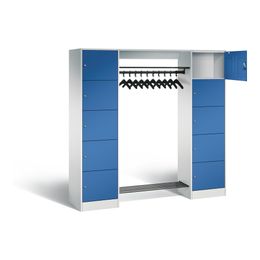 C+P Offene Garderobe Serie 8070, H1950xB1870xT480mm, Front Enzianblau, Korpus Lichtgrau (82710-00) ; C + P M&ouml;belsysteme (82710-00|S10001)