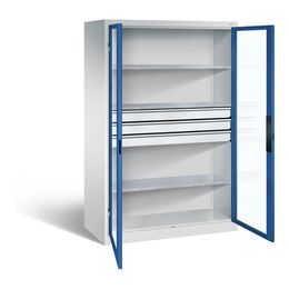 C+P Werkzeugschrank Acurado, H1950xB1200xT600mm, Front Enzianblau, Korpus Lichtgrau (8932-5530) ; C + P Möbelsysteme (8932-5530|S10056)