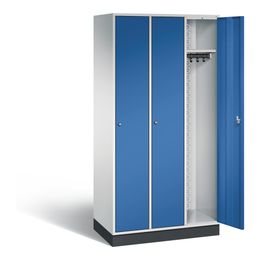 C+P Garderobenschrank Intro, H1950xB920xT490mm, Front Enzianblau, Korpus Lichtgrau (8170-301) ; C + P M&ouml;belsysteme (8170-301|S10007)