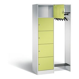 C+P Offene Garderobe Serie 8070, H1950xB960xT480mm, Front Viridingr&uuml;n, Korpus Lichtgrau (82700-00) ; C + P M&ouml;belsysteme (82700-00|S10347)