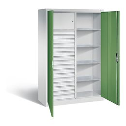 C+P Werkzeugschrank Acurado, H1950xB1200xT500mm, Front Resedagrün, Korpus Lichtgrau (8931-301) ; C + P Möbelsysteme (8931-301|S10068)
