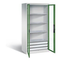 C+P Werkzeugschrank Acurado, H1950xB930xT600mm, Front Resedagrün, Korpus Lichtgrau (8922-553) ; C + P Möbelsysteme (8922-553|S10042)