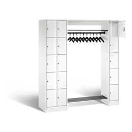 C+P Offene Garderobe Serie 8070, H1950xB2100xT480mm, Front Verkehrswei&szlig;, Korpus Verkehrswei&szlig; (80730-00) ; C + P M&ouml;belsysteme (80730-00|S10345)