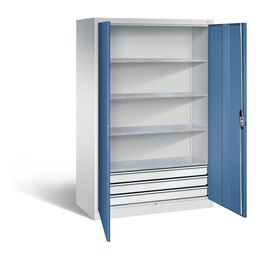 C+P Werkzeugschrank Acurado, H1950xB1200xT600mm, Front Fernblau, Korpus Lichtgrau (8932-503) ; C + P Möbelsysteme (8932-503|S10279)