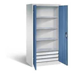 C+P Werkzeugschrank Acurado, H1950xB930xT600mm, Front Fernblau, Korpus Lichtgrau (8922-503) ; C + P Möbelsysteme (8922-503|S10105)