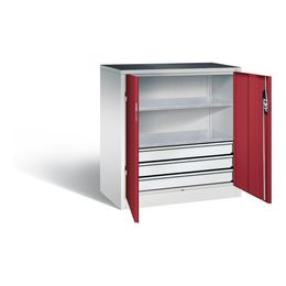 C+P Werkzeugschrank Acurado, H1000xB930xT500mm, Front Rubinrot, Korpus Lichtgrau (8821-5035) ; C + P Möbelsysteme (8821-5035|S10077)