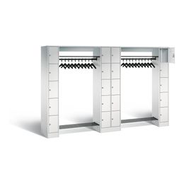 C+P Offene Garderobe Serie 8070, H1950xB2840xT480mm, Front Lichtgrau, Korpus Lichtgrau (80730-20) ; C + P M&ouml;belsysteme (80730-20|S10007)