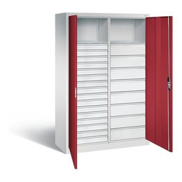 C+P Werkzeugschrank Acurado, H1950xB1200xT500mm, Front Rubinrot, Korpus Lichtgrau (8931-303) ; C + P Möbelsysteme (8931-303|S10070)