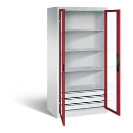 C+P Werkzeugschrank Acurado, H1950xB930xT600mm, Front Rubinrot, Korpus Lichtgrau (8922-553) ; C + P Möbelsysteme (8922-553|S10039)