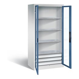 C+P Werkzeugschrank Acurado, H1950xB930xT600mm, Front Fernblau, Korpus Lichtgrau (8922-553) ; C + P Möbelsysteme (8922-553|S10047)