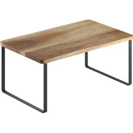 Metaltex York LAVA Gew&uuml;rzregal 2-Etagen aus Akazienholz 34 x 8 x 23 cm - Beh&auml;lter und Halterungen