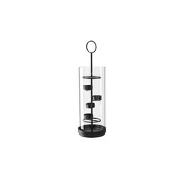 HOME STORY 4er Teelichthalter schwarz Eisen,Glas Ma&szlig;e (cm): H: 42,5 &Oslash;: 12.8 &raquo; M&ouml;bel Kraft