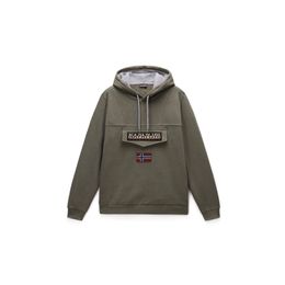 Napapijri Sweatshirt 'Burgee Wint 4' Herren Gr&ouml;&szlig;e L beige / dunkelgr&uuml;n / burgunder / schwarz