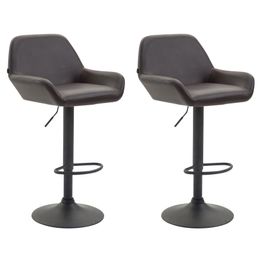TPFLiving 2er Set Barhocker Bragnum Gestell schwarz Kunstleder Grün