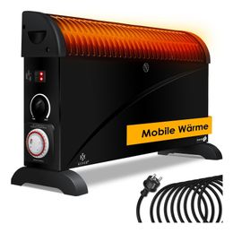 Kesser Konvektor 2000 Watt Heizgerät , 24h Timer stufenlose Thermosteuerung Turbo Heizung 3 Stufen Tragemulden