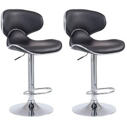 TPFLiving 2er Set Barhocker Las Palmas Gestell Metall in Chromoptik Kunstleder Grün