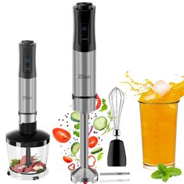 Zilan 5-in-1 Stabmixer Set 12 Geschwindigkeitsstufen Edelstahlgehäuse 1200W